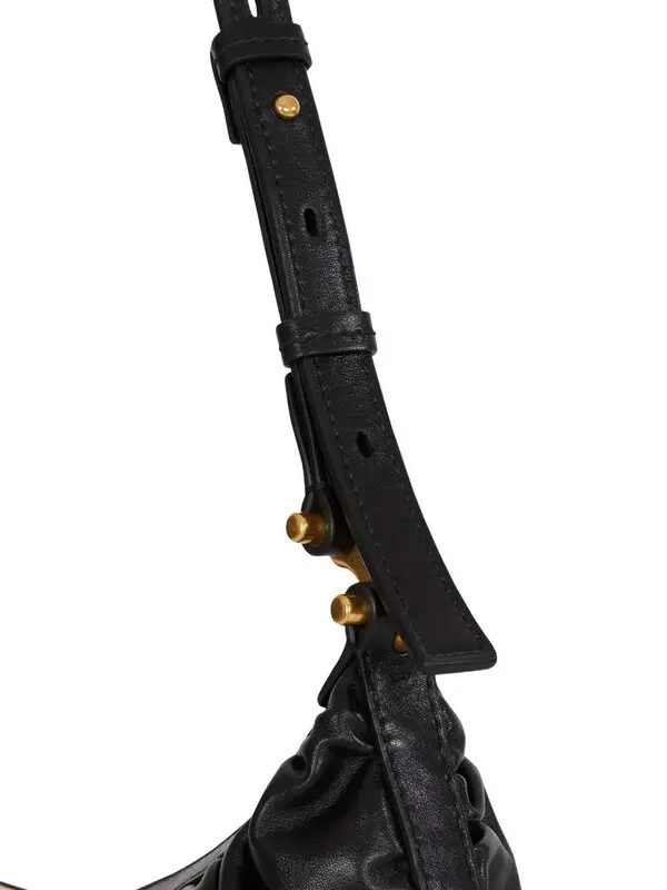 Balmain Ebene Ruffled Shoulder Bag