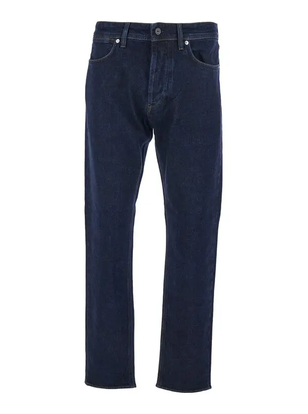 Stone Island Blue Jeans With Logo Patch On The Back And Belt Loops In Stretch Denim For - Multicolor