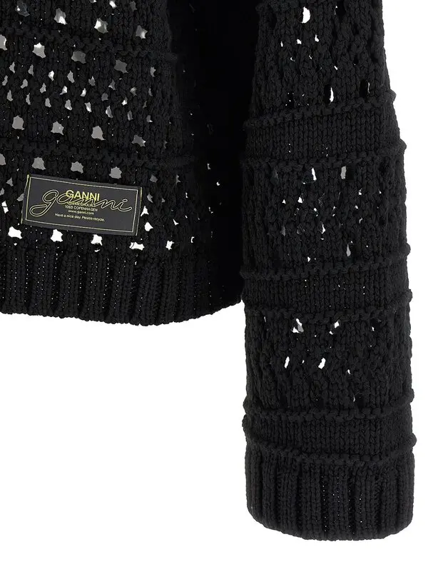 GANNI Crochet V-neck' Sweater