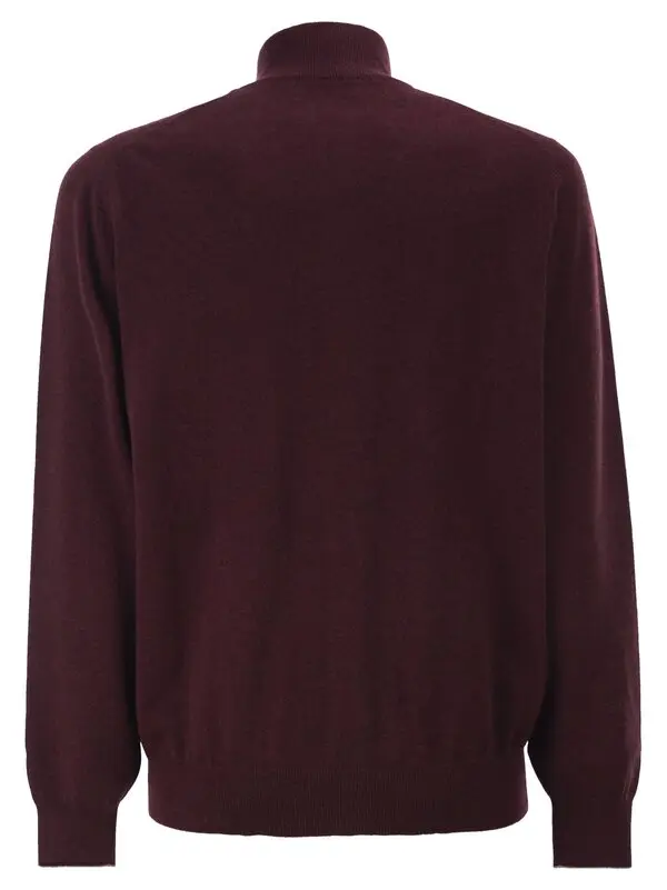 Brunello Cucinelli High-necked Cashmere Cardigan With Zip
