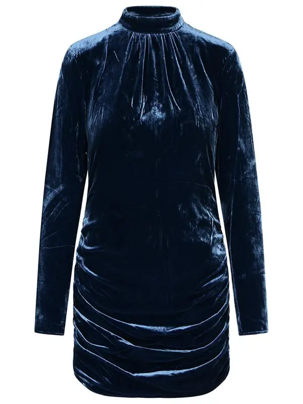 ROTATE BY BIRGER CHRISTENSEN Vilma Silk Blend Dress - Blue