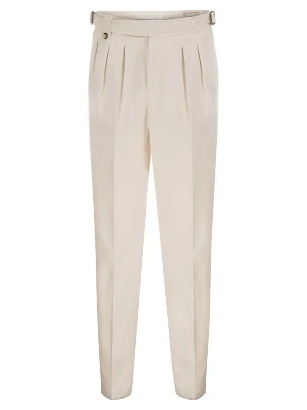 Brunello Cucinelli Tailored Cotton Trousers - White