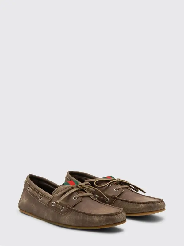 Gucci Used Leather Boat Loafers