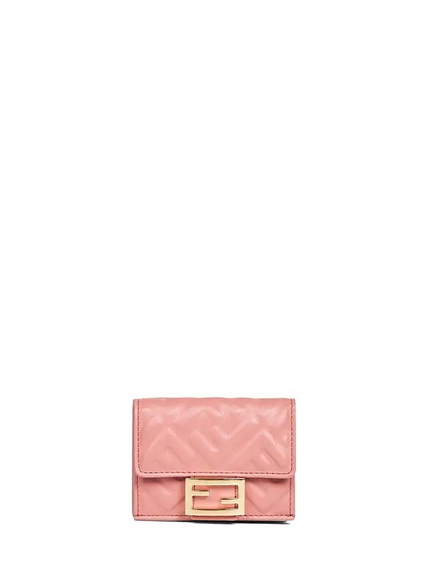 Fendi Pink Micro Trifold Baguette Wallet