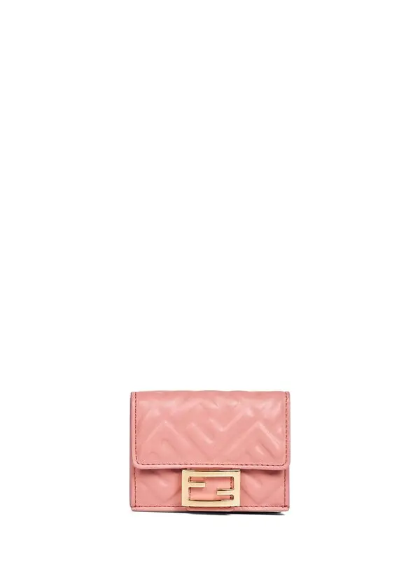 Fendi Pink Micro Trifold Baguette Wallet - Multicolor