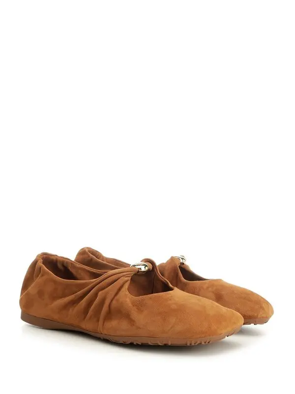 Loewe Soft Ballerina Suede Shoes - Cream