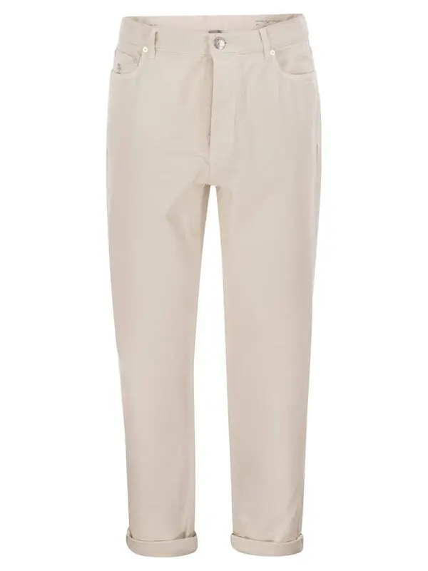 Brunello Cucinelli Five-pocket Cotton Jeans With A Contemporary Silhouette - White