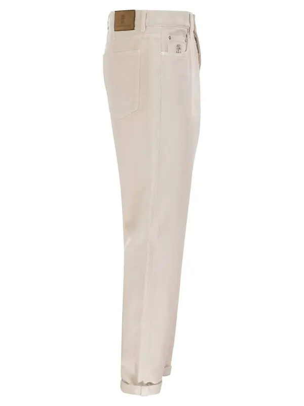Brunello Cucinelli Cotton Five-pocket Tapered Jeans - White