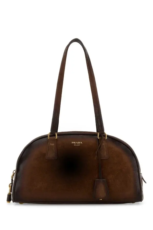 Prada Suede Medium Bowling Shoulder Bag