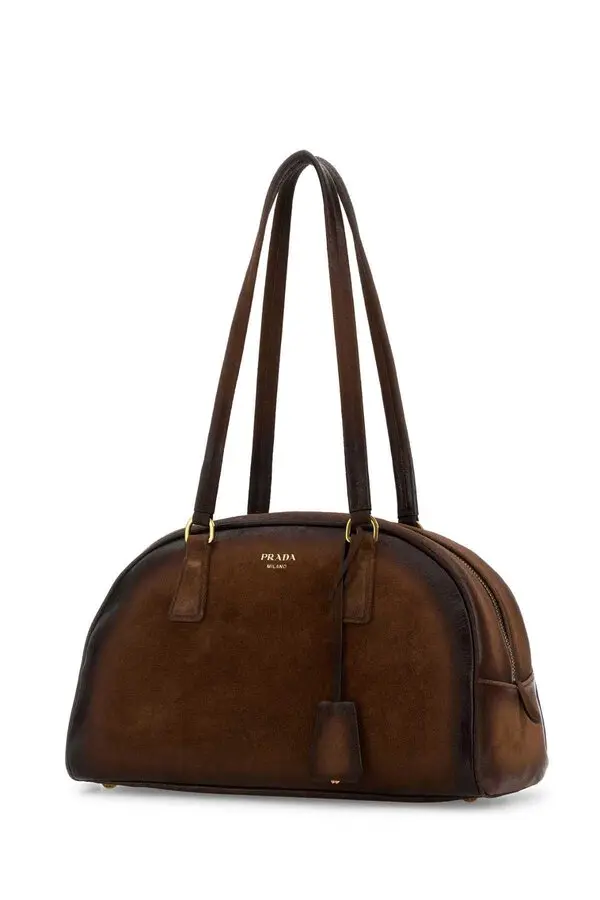 Prada Suede Medium Bowling Shoulder Bag