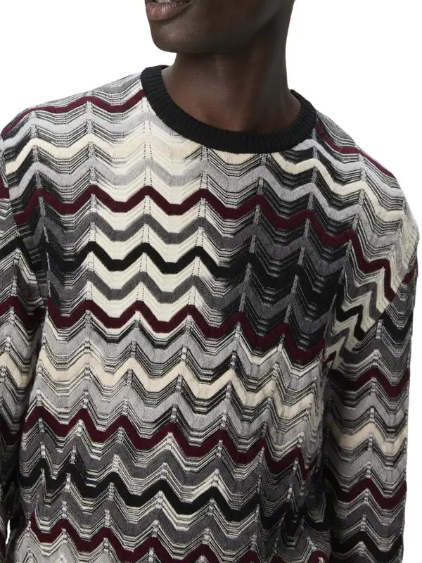 Missoni Crew-neck Sweater With Geometric Zigzag Pattern