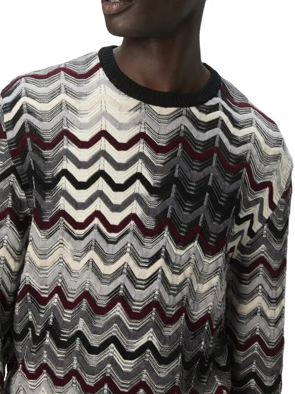 Missoni Geometric Zigzag Pattern Sweater - Gray
