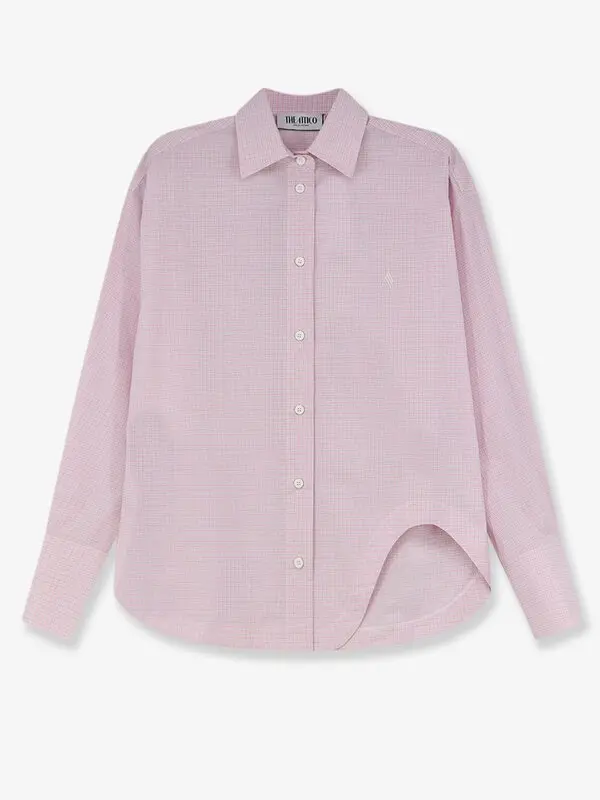 Attico Cotton Shirt With Front Embroidered Logo - Multicolor