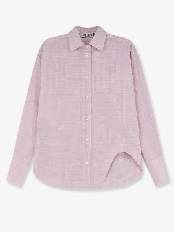 Attico Cotton Shirt With Front Embroidered Logo - Multicolor