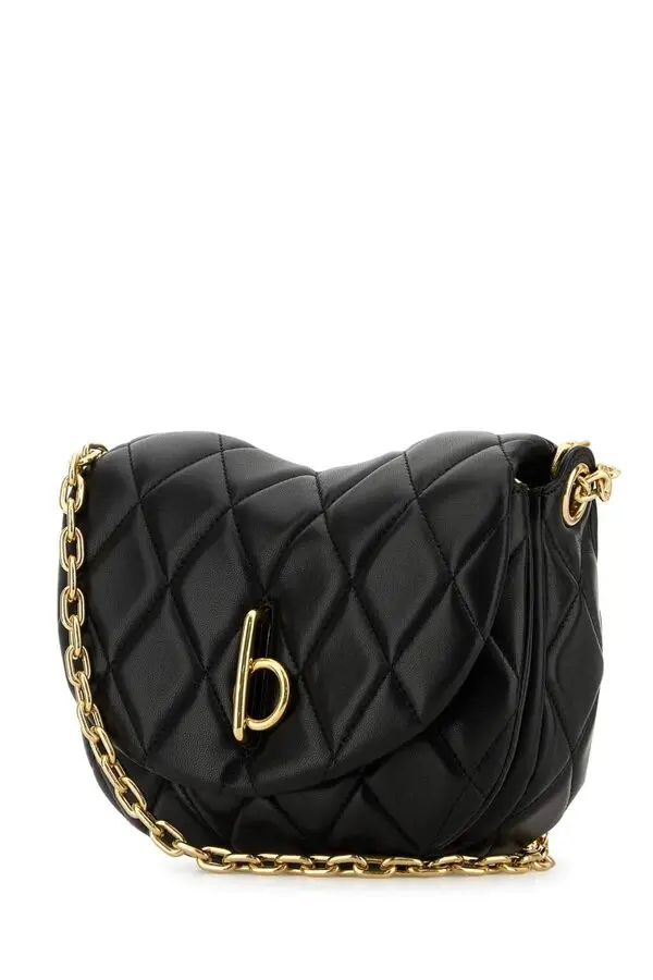 Burberry Leather Rocking Horse Shoulder Bag - Black