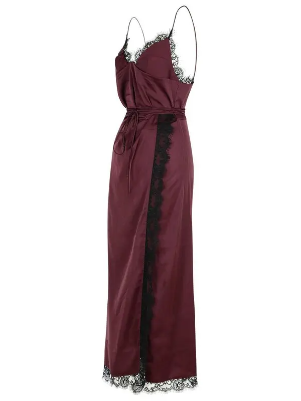 Andamane Burgundy Polyester Blend Dress