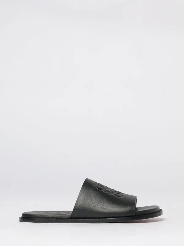 Loewe Anagram Flex Leather Sandals - Black