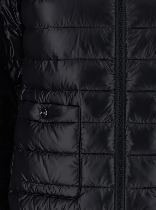 Herno Down Jacket With Stand-up Collar And Front Pockets In Tech Fabric