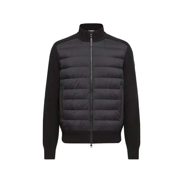 Moncler Down-filled Wool And Cashmere Cardigan - Black