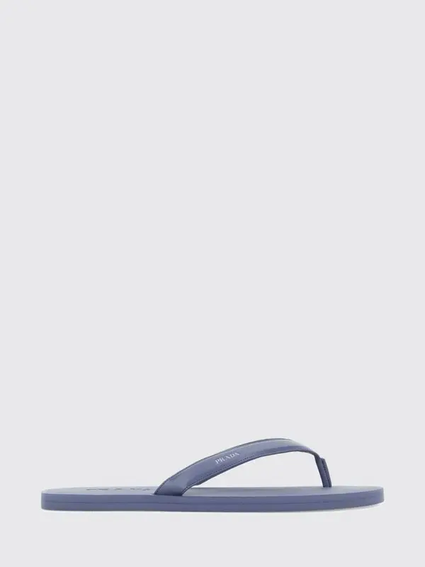 Prada Leather Flip Flops - Blue