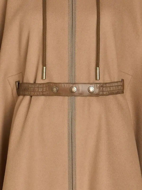 Moncler Padded Cape In Wool Blend
