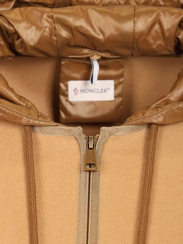 Moncler Padded Cape In Wool Blend