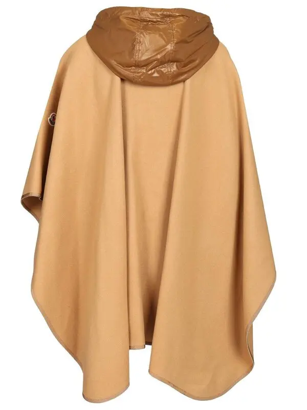 Moncler Padded Wool Blend Cape - Cream