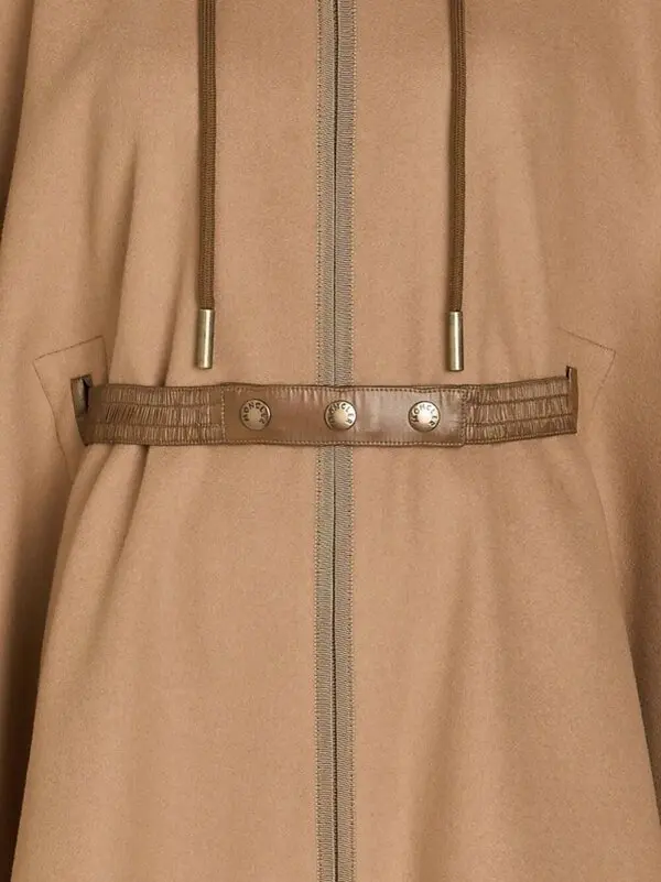 Moncler Padded Wool Blend Cape - Cream