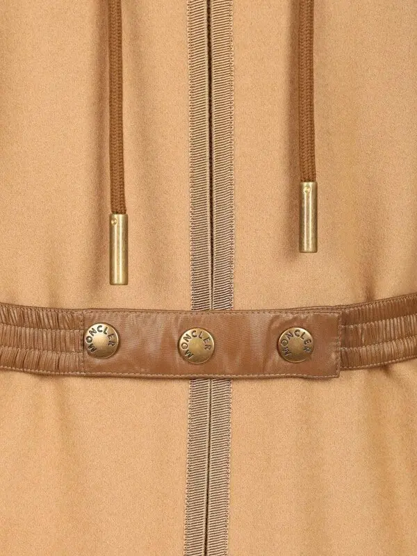 Moncler Padded Wool Blend Cape - Cream
