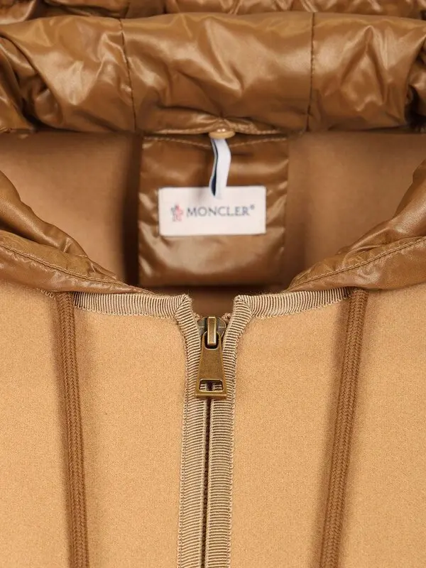 Moncler Padded Wool Blend Cape - Cream