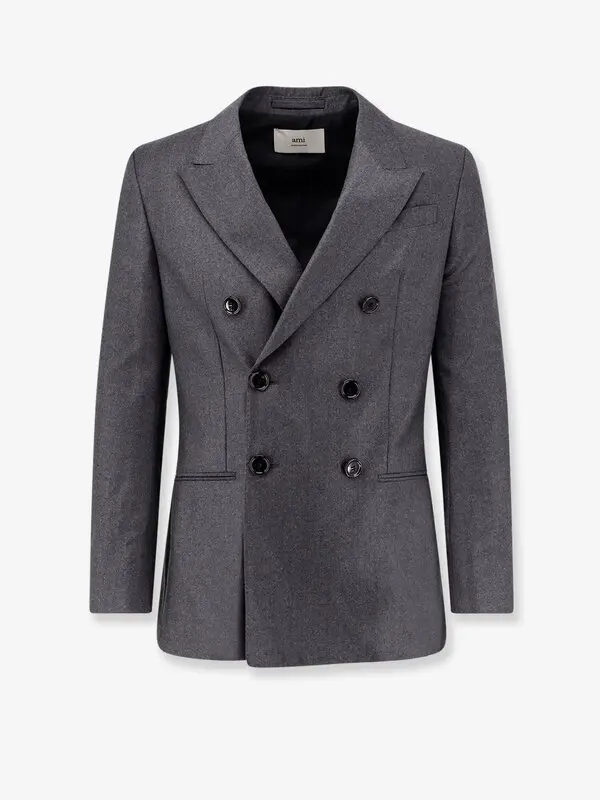 AMI Paris Double-breasted Virgin Wool Blazer