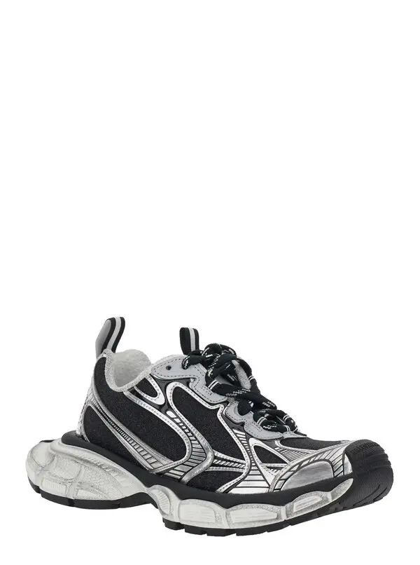 Balenciaga 3xl Metallic Tech Fabric Sneakers - Gray
