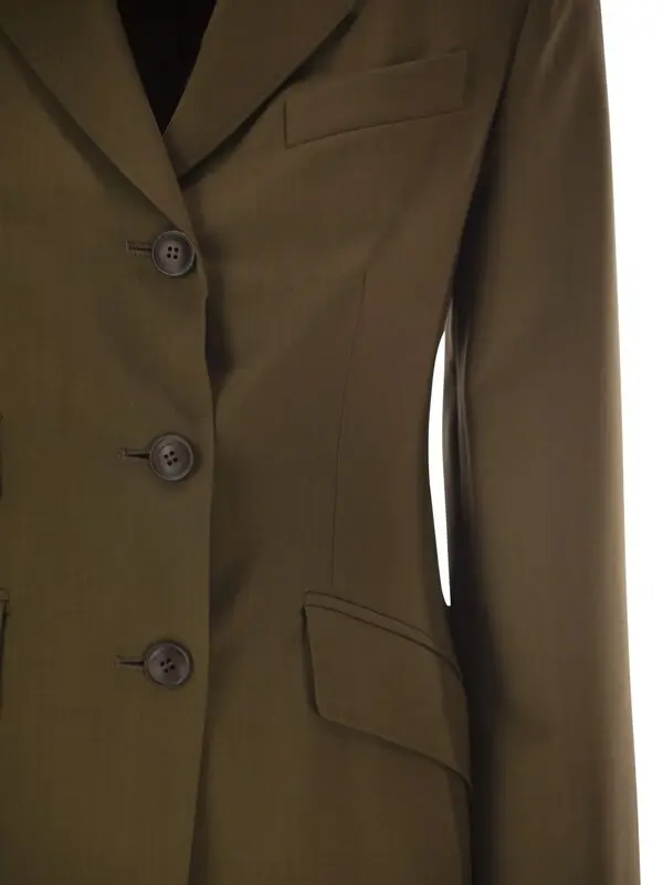 Max Mara Tailored Virgin Wool Blazer - Yellow