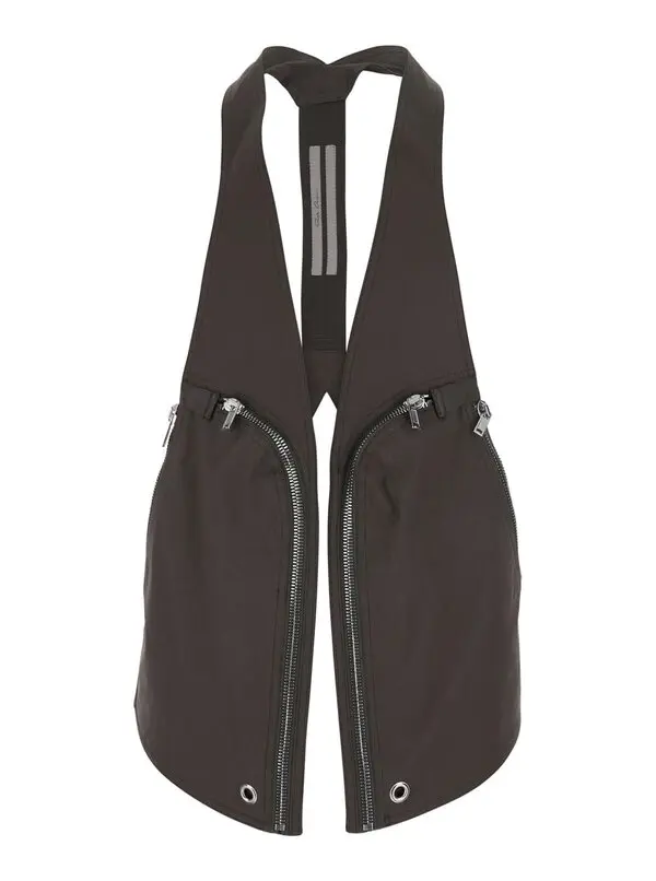 Rick Owens Bauhaus Stretch Cotton Sleeveless Gilet - Multicolor