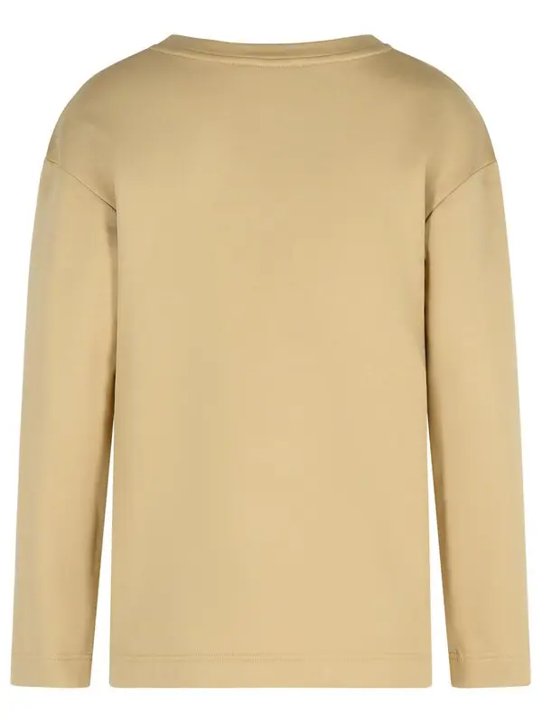 Max Mara Berma' Sweatshirt In Silk And Caramel Cotton - Cream