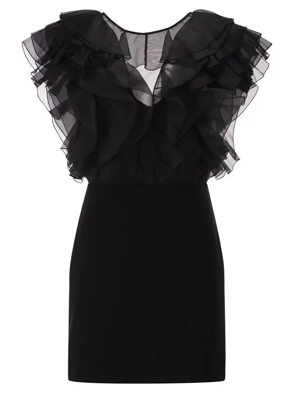 Max Mara Silk Mini Dress With Ruffle Detailing