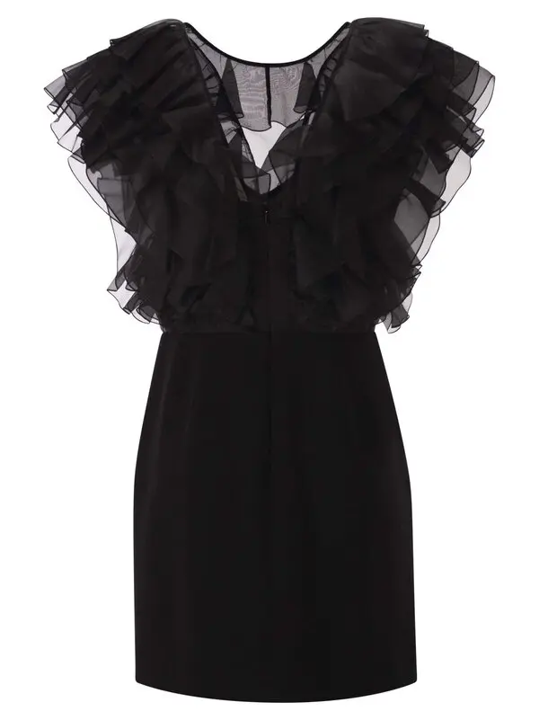 Max Mara Silk Mini Dress With Ruffle Detailing