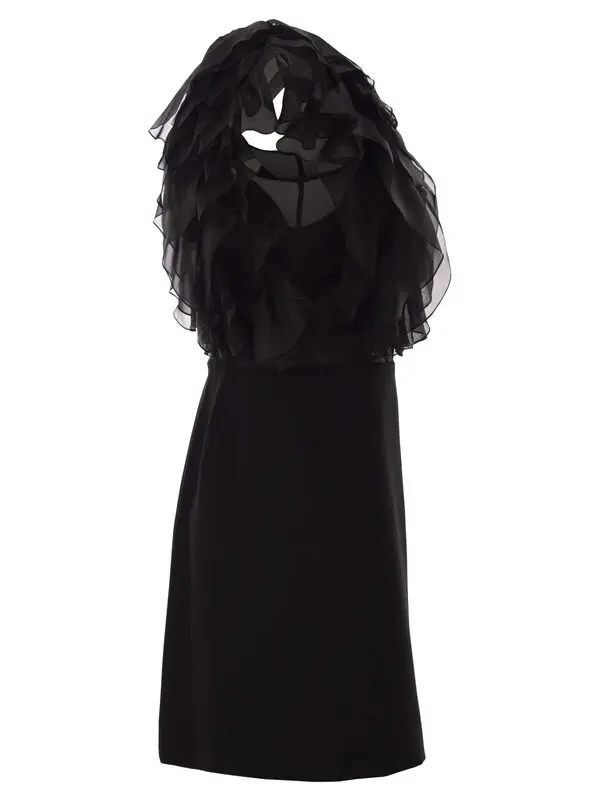 Max Mara Silk Mini Dress With Ruffle Detailing