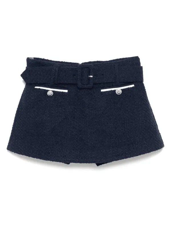 SELF-PORTRAIT Bouclé Mini Skirt With Shorts