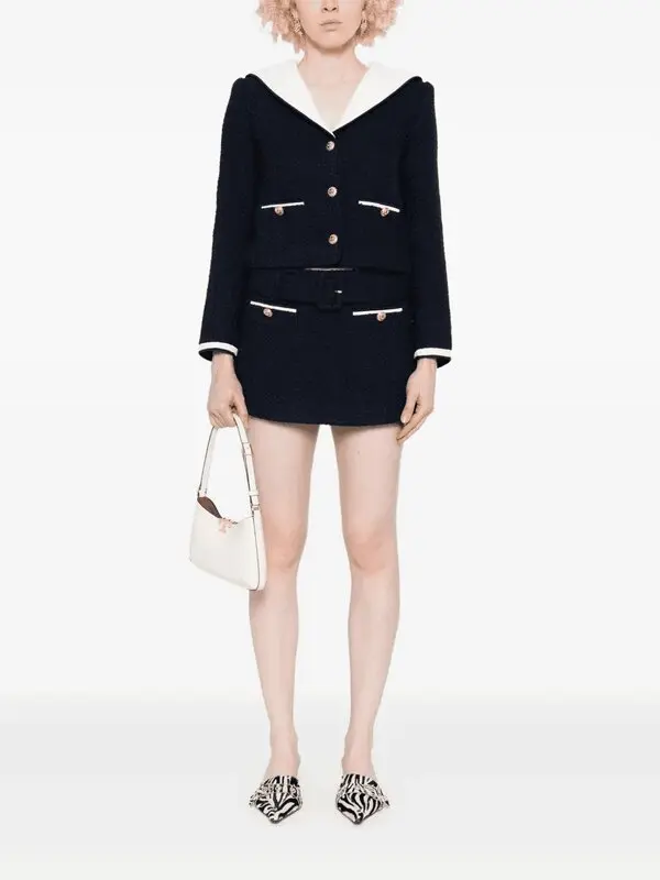 SELF-PORTRAIT Bouclé Mini Skirt With Shorts