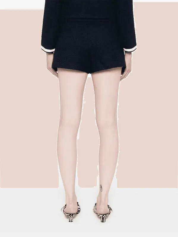 SELF-PORTRAIT Bouclé Mini Skirt With Shorts