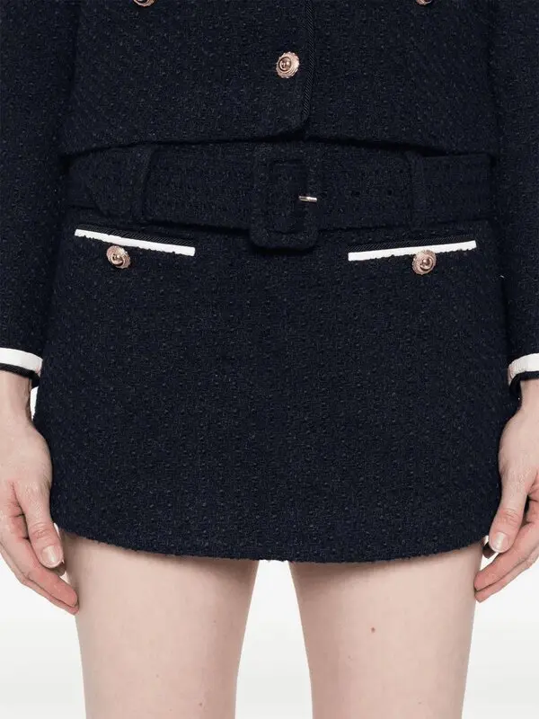 SELF-PORTRAIT Bouclé Mini Skirt With Shorts