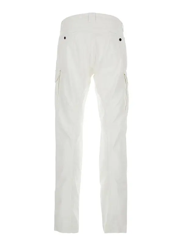 C.P. COMPANY Stretch Cotton Cargo Pants - White