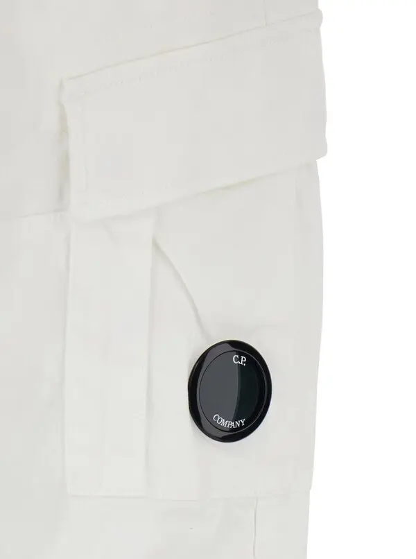 C.P. COMPANY Stretch Cotton Cargo Pants - White