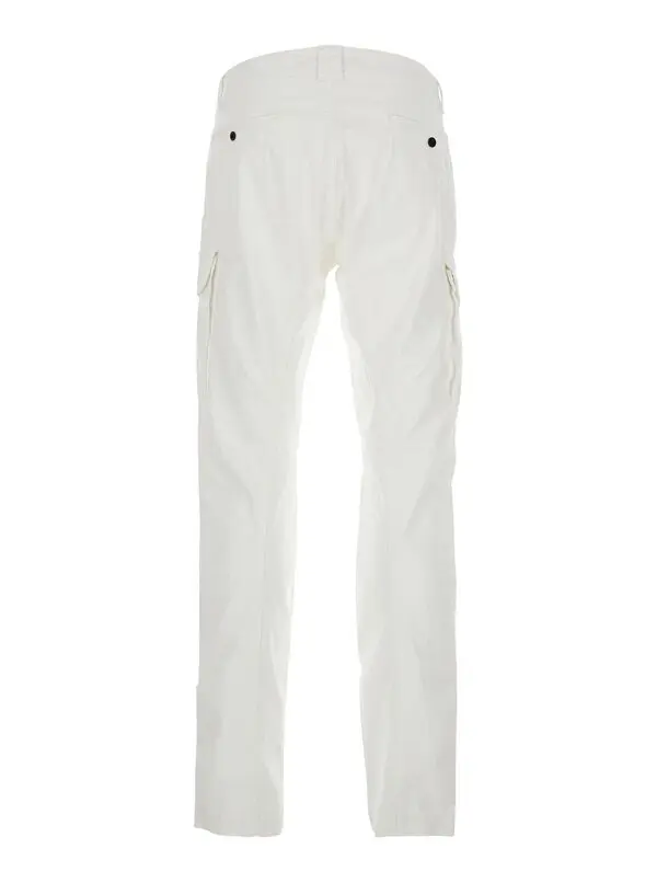 C.P. COMPANY Stretch Cotton Cargo Pants - White