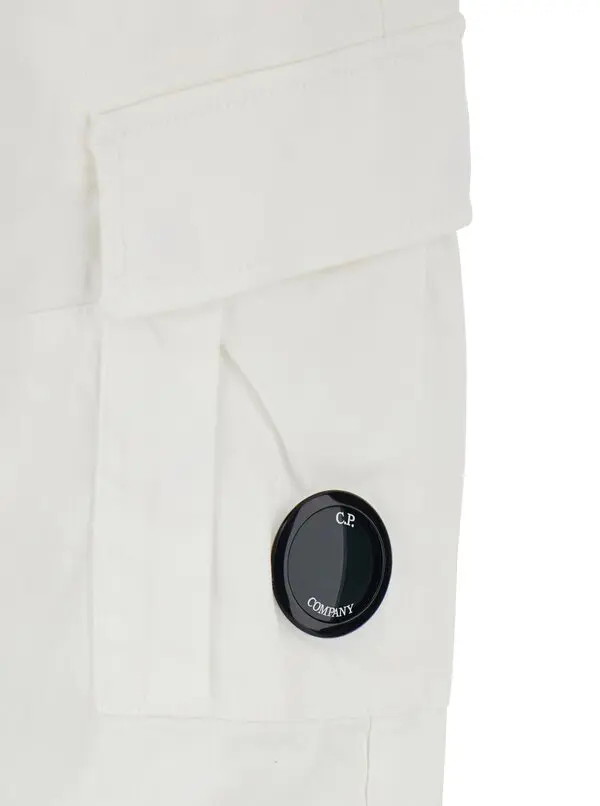 C.P. COMPANY Stretch Cotton Cargo Pants - White