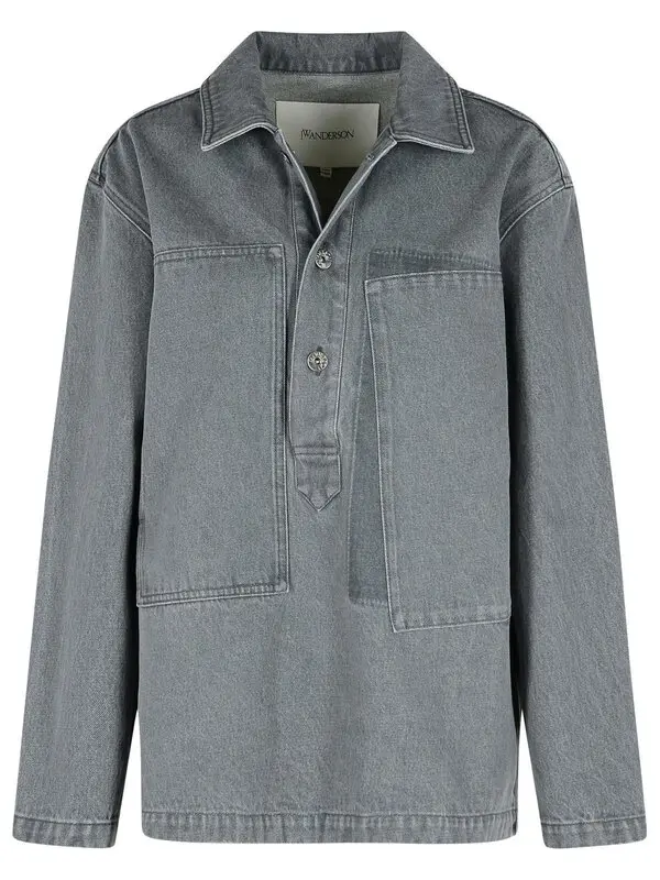 JW Anderson Rugby' Grey Denim Shirt - Gray