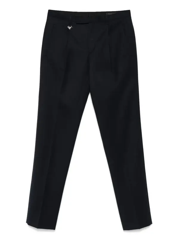 Prada Tapered Leg Wool Trousers - Blue