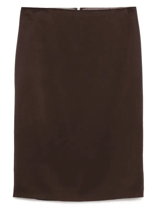 TOM FORD Silk Pencil Skirt - Brown