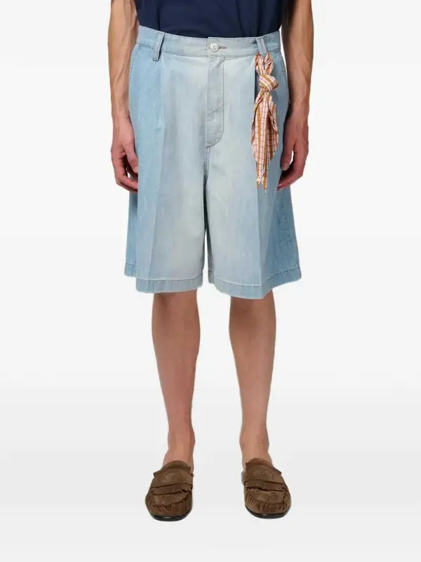 Marni Pleated Bermuda Shorts - Blue